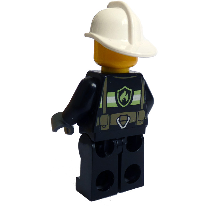 LEGO Firefighter with Reflective Stripes with Utility Belt and White ...