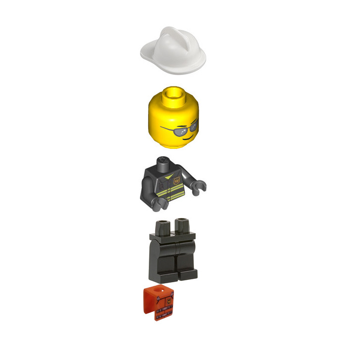LEGO Firefighter with Safety Vest Minifigure with Sticker | Brick Owl ...