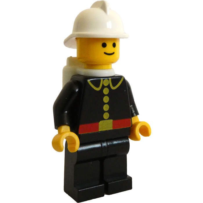 LEGO Firefighter with white fire helmet and white airtanks Minifigure ...