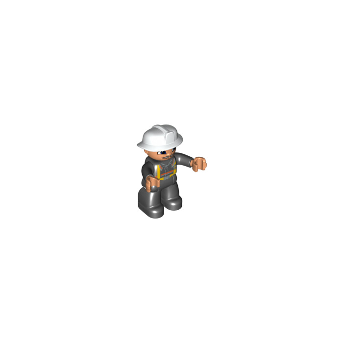 LEGO Firefighter with White Helmet and Moustache Duplo Figure with ...