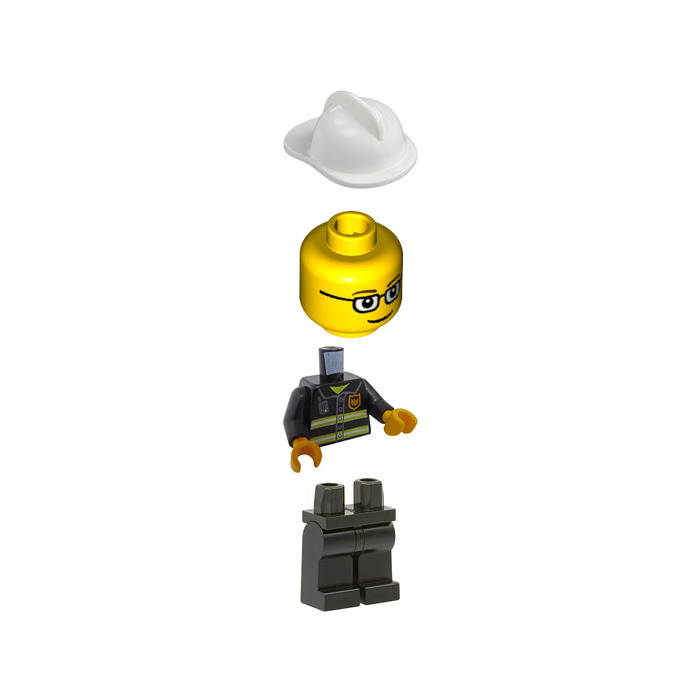 LEGO Firefighter with White Helmet and Uniform Minifigure | Brick Owl ...