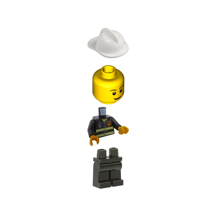 LEGO Firefighter with White Helmet in Uniform Minifigure | Brick Owl