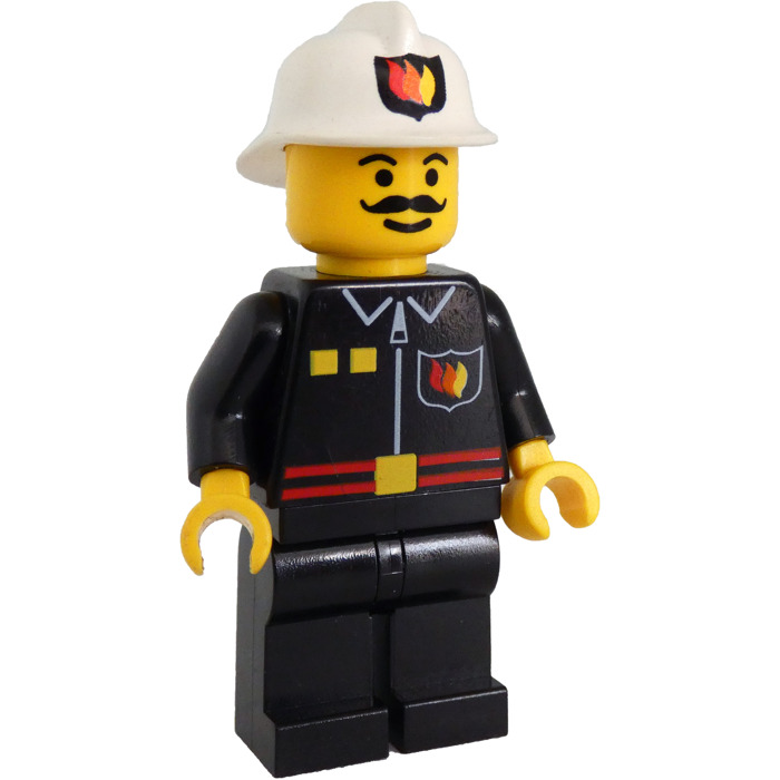 LEGO Firefighter with White Helmet with Logo Minifigure | Brick Owl ...