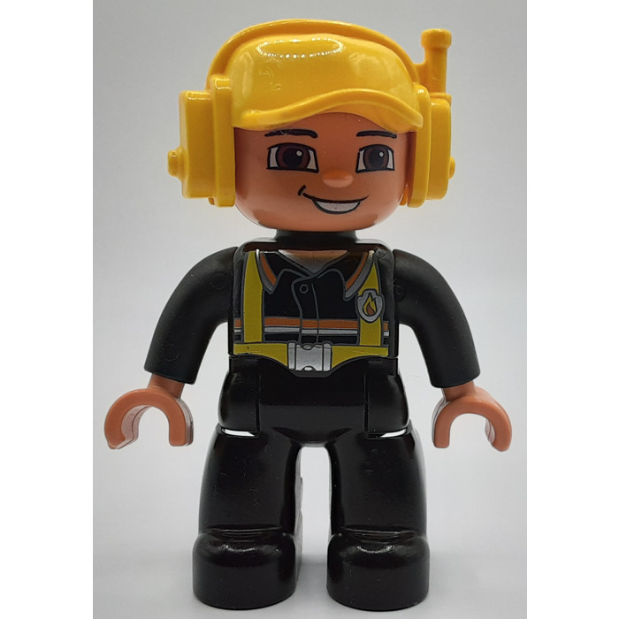 LEGO Firefighter with Yellow Cap with Headset Duplo Figure | Brick Owl