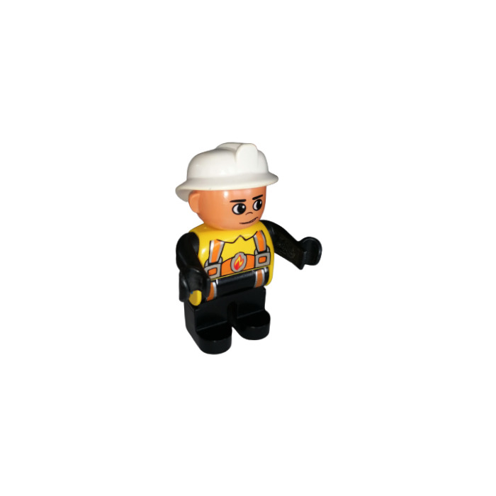 LEGO Firefighter with Yellow Top and White Helmet Duplo Figure | Brick Owl
