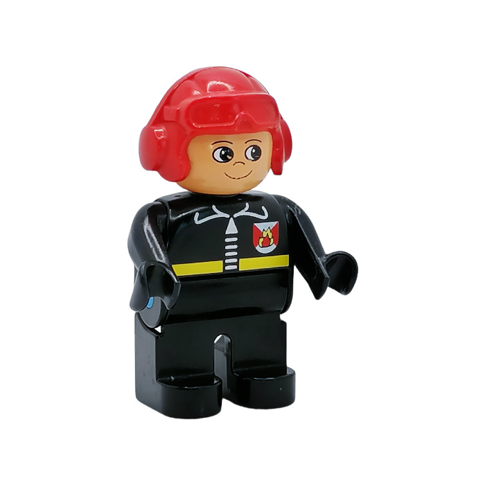 LEGO Firefighter with Zipper and Red Aviator Helmet Duplo Figure ...
