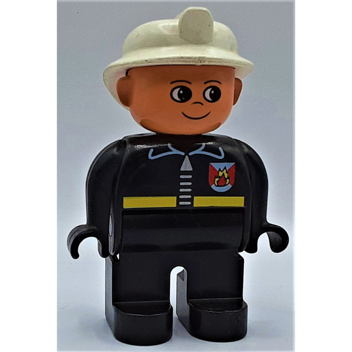 LEGO Firefighter with Zipper and White Helmet Duplo Figure | Brick Owl ...