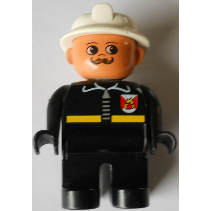 LEGO Firefighter with Zipper and White Helmet with Moustache Duplo ...