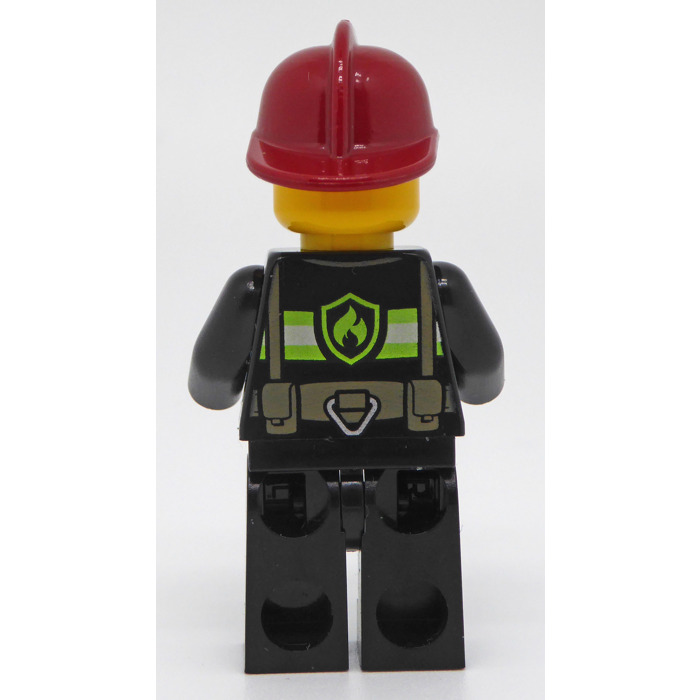 LEGO Fireman with Dark Red Fire Helmet and Brown Beard Minifigure ...