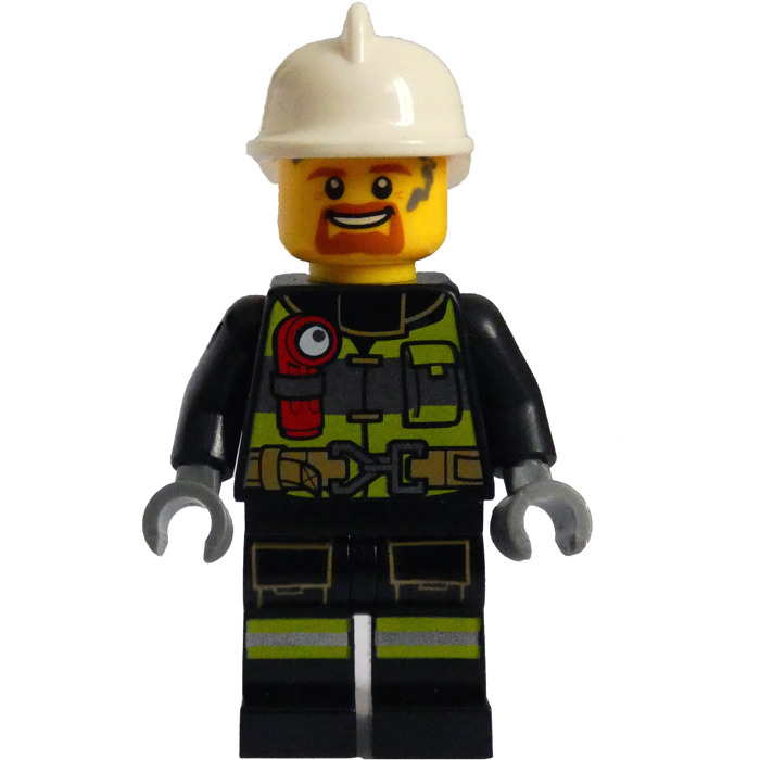 LEGO Fireman with Helmet and Beard Minifigure | Brick Owl - LEGO ...