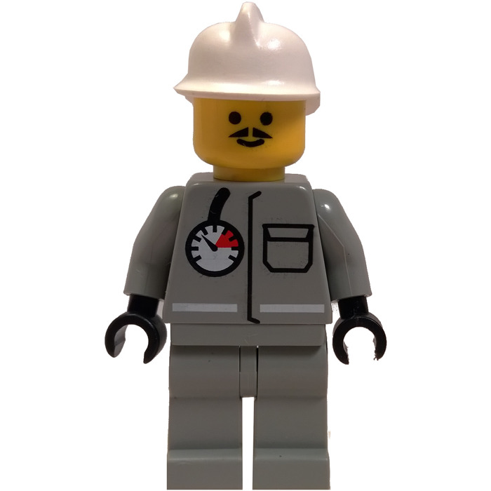 LEGO Fireman with Light Gray Coat with Air Gauge Minifigure | Brick Owl ...