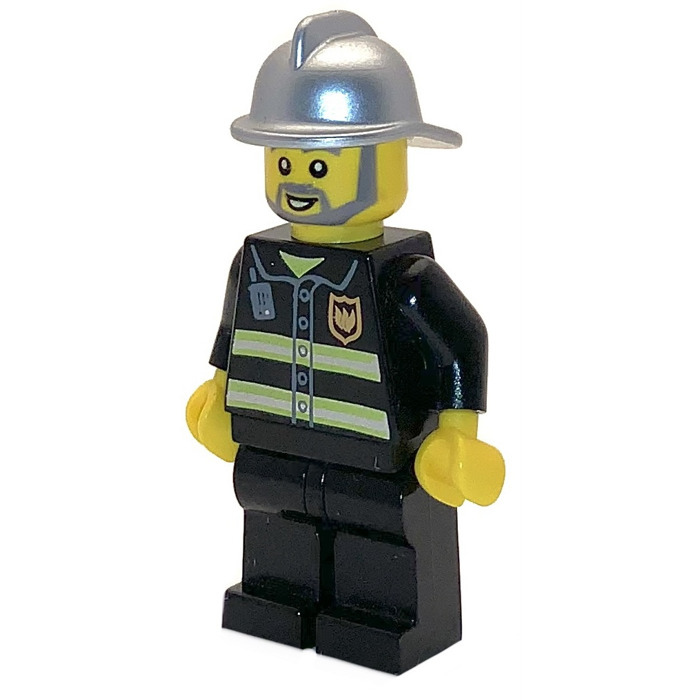 LEGO Fireman with Metallic Silver Helmet Minifigure | Brick Owl - LEGO ...