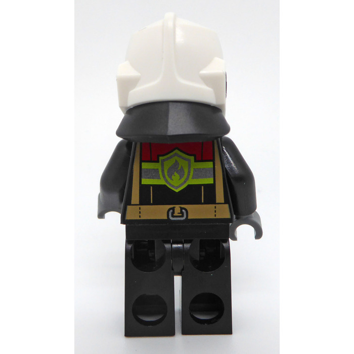 LEGO Fireman with white helmet and black peak Minifigure | Brick Owl