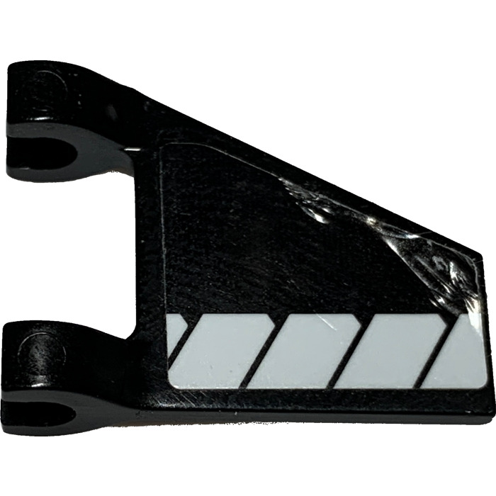 LEGO Flag 2 x 2 Angled with white stripes on black background right ...