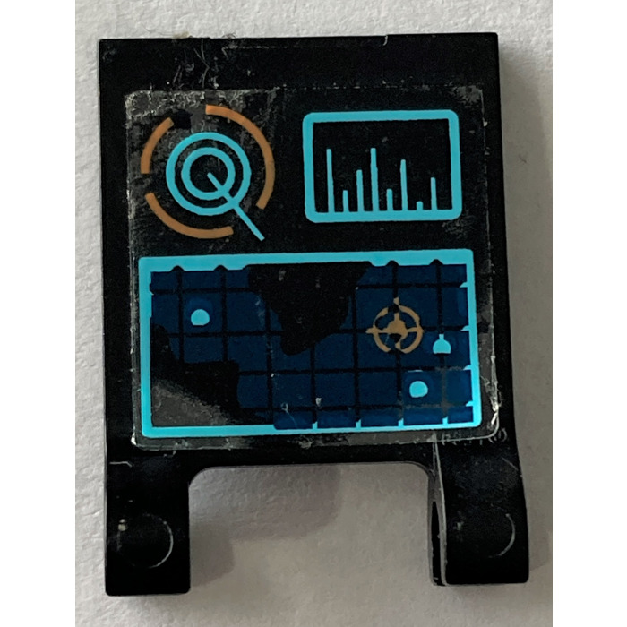 LEGO Flag 2 x 2 with Bar Chart and Map on Screen Sticker without Flared ...