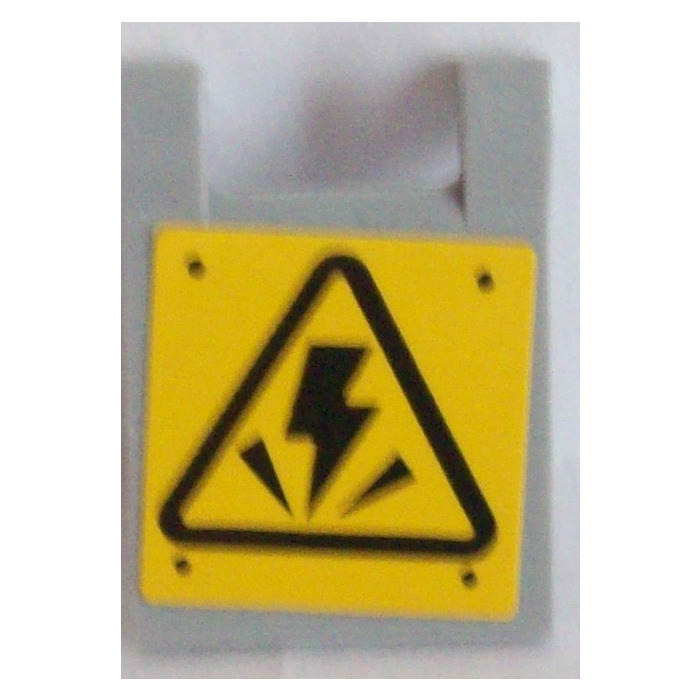 LEGO Flag 2 x 2 with High Voltage Danger Sign Sticker without Flared ...