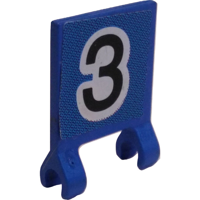LEGO Flag 2 x 2 with Number 3 Sticker without Flared Edge (2335 ...
