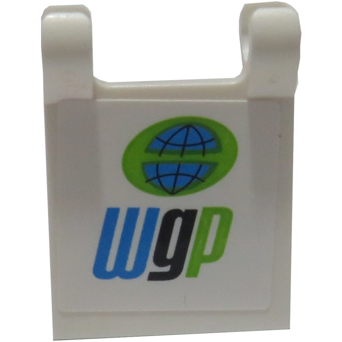 LEGO Flag 2 x 2 with 'wgp' World Grand Prix Logo Sticker without Flared ...