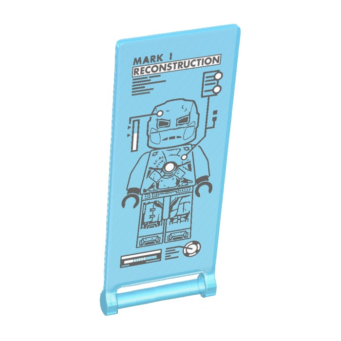 LEGO Flag 7 x 3 with Bar Handle with ‘MARK I RECONSTRUCTION’ Iron Man ...