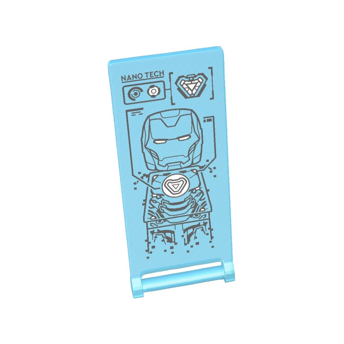 LEGO Flag 7 x 3 with Bar Handle with ‘NANO TECH’ Iron Man Blueprint ...