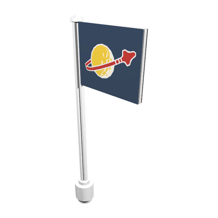 LEGO Flag on Ridged Flagpole with Classic Space Logo Sticker (3596 ...