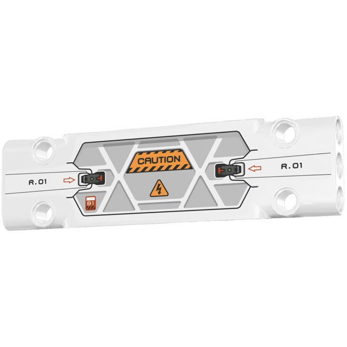 LEGO Flat Panel 3 x 11 with Hatch, 2 Clips and ‘CAUTION’ Sign Sticker ...