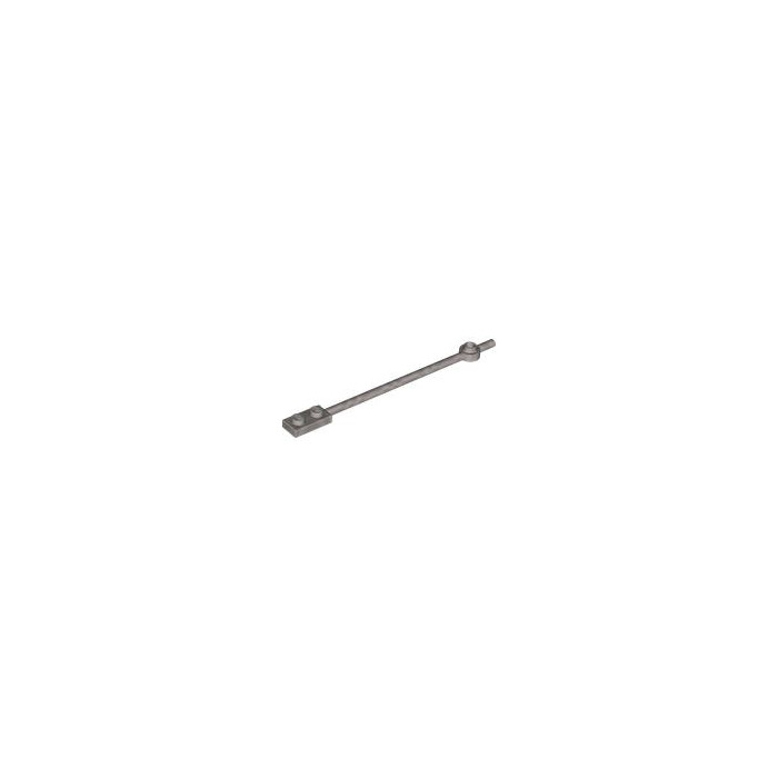 LEGO Flat Silver Bar 1 x 12 with 1 x 2 Plate / 1 x 1 Round Plate (Solid ...