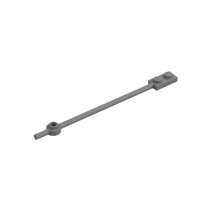 LEGO Flat Silver Bar 1 x 12 with 1 x 2 Plate / 1 x 1 Round Plate (Solid ...