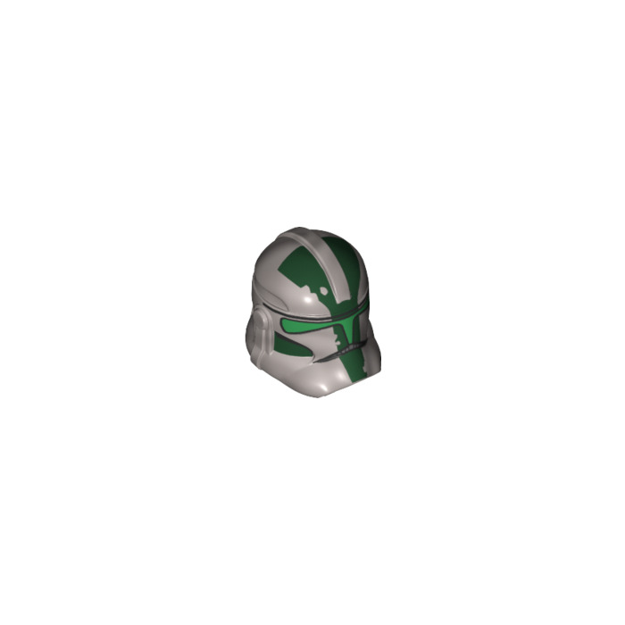 LEGO Flat Silver Clone Trooper Helmet (Phase 2) with Green Stripes ...
