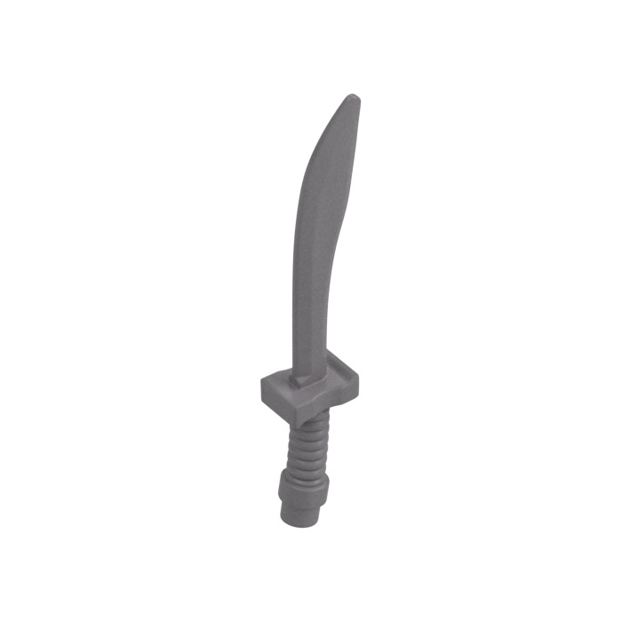 LEGO Flat Silver Curved Sword with Hilt with Bar End (25111) | Brick Owl