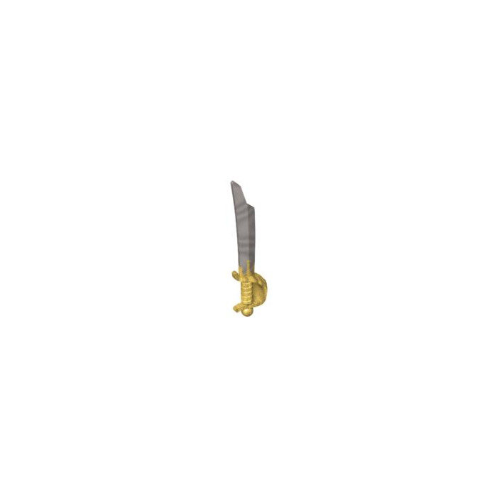 LEGO Flat Silver Cutlass with Pearl Gold Handle (95350) | Brick Owl ...