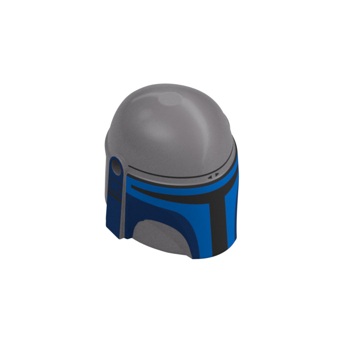 LEGO Flat Silver Helmet with Sides Holes with Jango Fett Blue and Dark ...