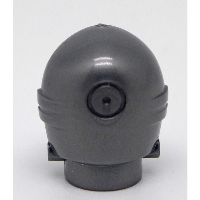 LEGO Flat Silver Protocol Droid Head with Bright Light Yellow Eyes ...