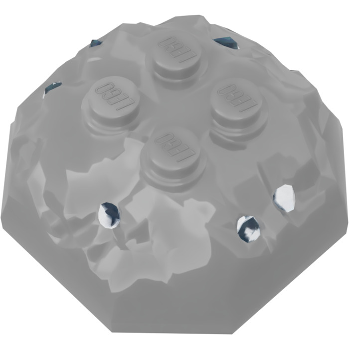 LEGO Flat Silver Rock 4 x 4 Boulder Top with Transparent Light Blue ...