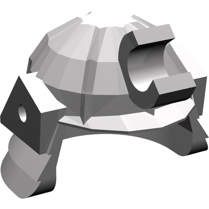 LEGO Flat Silver Samurai Helmet with Clip and Short Visor (30175 ...
