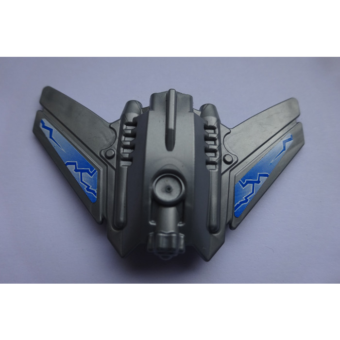 LEGO Flat Silver Shoulder Armor with Wings with Blue and White Fracture ...