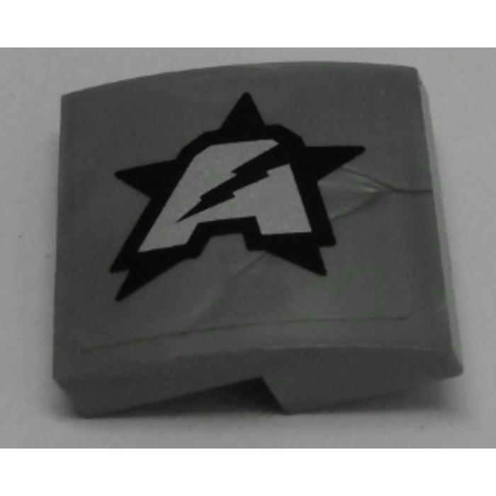 LEGO Flat Silver Slope 2 x 2 Curved with Ultra Agents Logo (Left ...