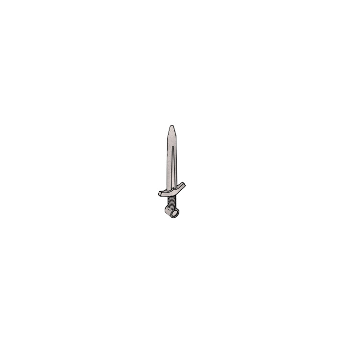 LEGO Flat Silver Sword with Pointed Tip with Upturned Crossguard and ...