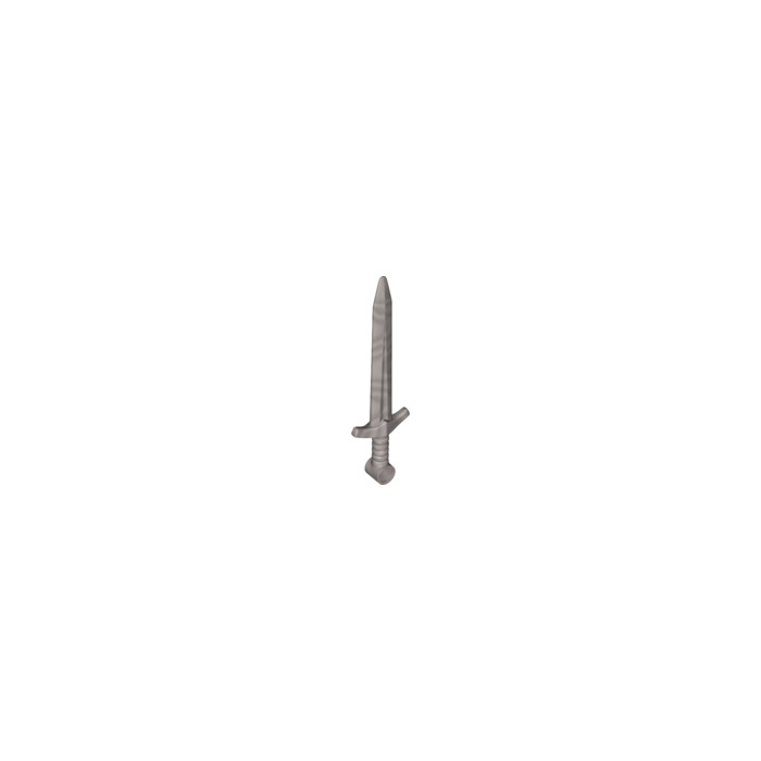 LEGO Flat Silver Sword with Pointed Tip with Upturned Crossguard and ...