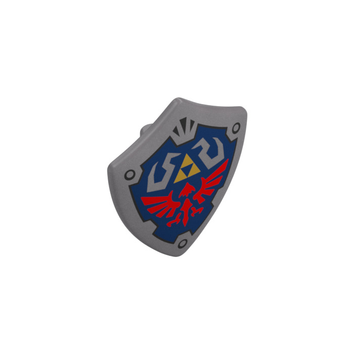 LEGO Flat Silver Triangular Shield with Spiked Top with Triforce Emblem ...