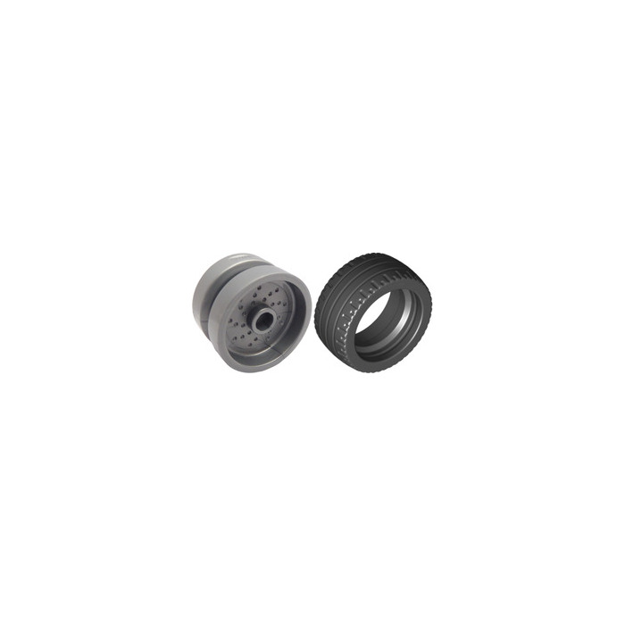 LEGO Flat Silver Wheel Rim Dia. 18 x 12 Stud with Black Tyre low ...