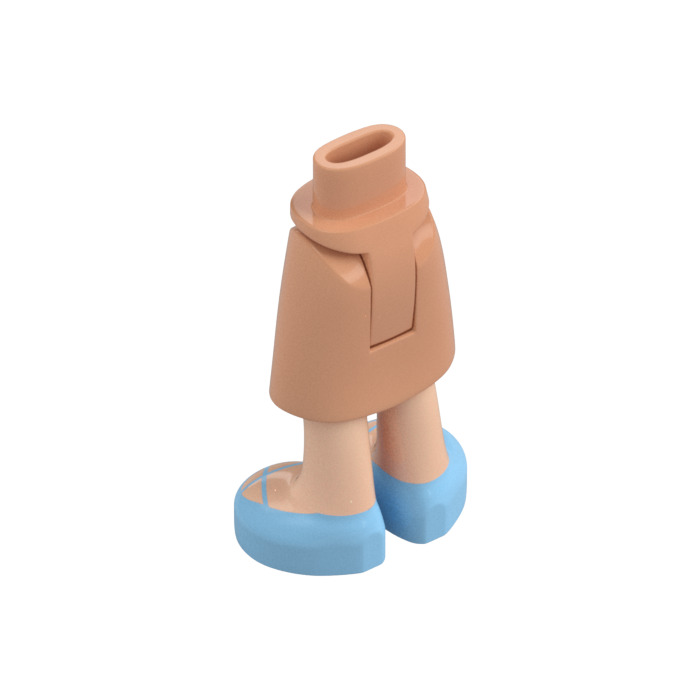 LEGO Flesh Hip with Mid Length Skirt with Buttons and Bright Light Blue ...