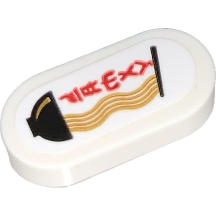LEGO Tile 1 x 2 with Rounded Ends with Ramen (Ninjargon) Sticker ...