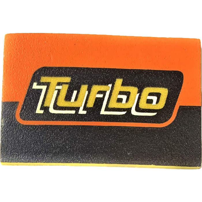 LEGO Foam with ‘Turbo’ on Orange and Black | Brick Owl