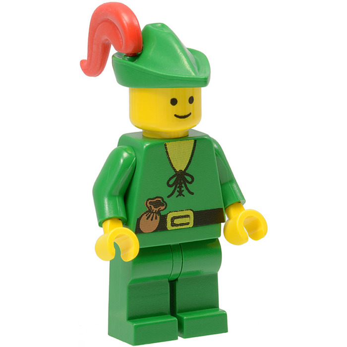 LEGO Forestman with Pouch with Green Hat with Red Feather Minifigure ...