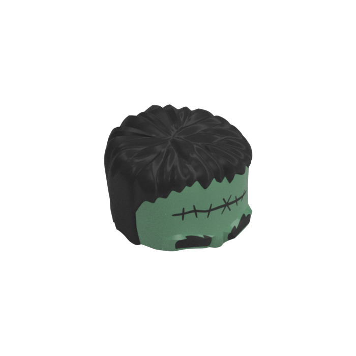 LEGO Frankenstein Monster Head Top with Black Hair, Bushy Eyebrows and ...