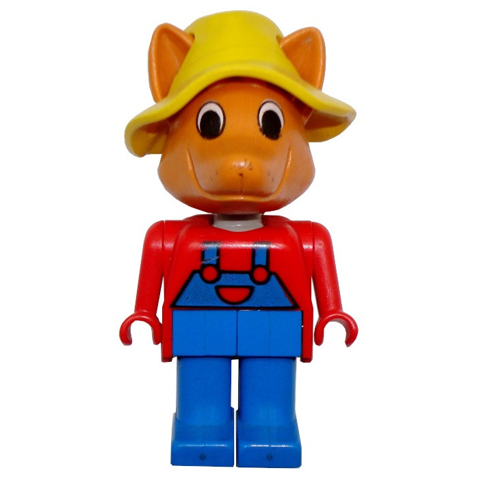 LEGO Freddy Fox with Blue Overalls and Yellow Hat Fabuland Figure ...