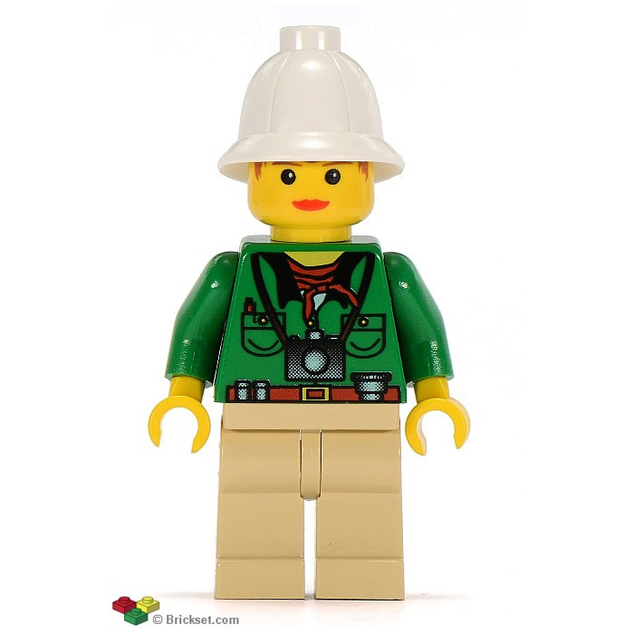 LEGO Gail Storm with Green Closed Jacket and Pith Helmet Minifigure ...