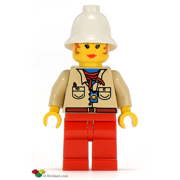 LEGO Gail Storm with Tan Shirt and Red Legs with Pith Helmet Minifigure ...