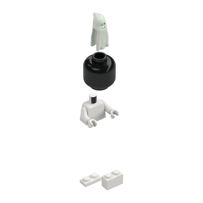 LEGO Ghost with Pointed Top with Brick and Plate Legs Minifigure ...
